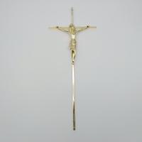China Gold Electroplated Christian Cross Coffin Decoration 45×18cm - Zamak Material with Custom Plating Options ZJ-02 for sale