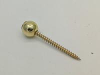 China Gold Plated Spherical Zamak Coffin Screw ZS10 - 2cm Diameter Durable Casket Accessories for sale
