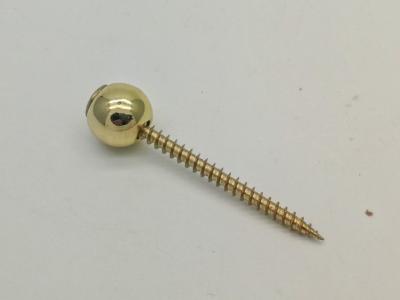 China Gold Plated Spherical Zamak Coffin Screw ZS10 - 2cm Diameter Durable Casket Accessories for sale