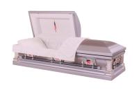 China MC07 18-Gauge Stainless Steel Casket with White Velvet Interior - 83