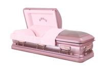 China MC10 Pink Velvet Metal Coffin Urn - 18 Gauge Steel, 83