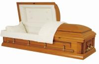 China SWC03 Matt Paint Wooden Casket 82.5x28x23.5 Inches with Velvet Interior and Zamak Handles for sale