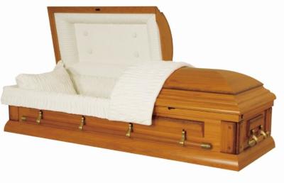 China SWC03 Matt Paint Wooden Casket 82.5x28x23.5 Inches with Velvet Interior and Zamak Handles for sale