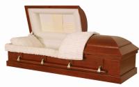 China Traditional Solid Wood Casket SWC05 with Zamak Handles and Velvet Interior - 82.5