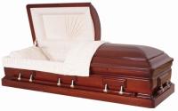 China SWC09 Solid Mahogany Wooden Casket 82.5x28x23.5 Inches with Velvet Interior - SGS Certified for sale