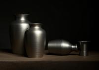 China Aluminum Cremation Urn 158mm x 200mm with Zinc Alloy Decoration for Funeral Services for sale