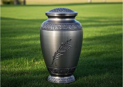 China Custom Aluminum Funeral Urn 158mm x 200mm with Zinc Alloy Decoration - Blue Finish for sale