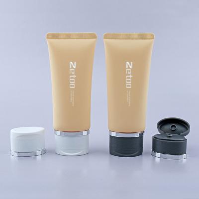 China 35mm Oval Plastic Hand Cream Tubes with Double-Layer Flip Top Caps - 50ml to 125ml Capacity Customizable Packaging for sale