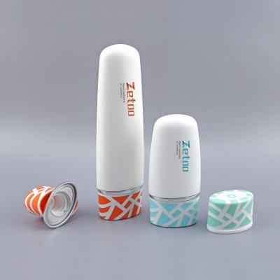 China Custom 50ml 100ml Oval PE Sunscreen Tube with 40mm Center Dispensing Cap - P5-A Model for sale