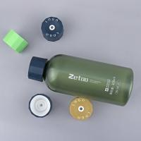China Transparent Plastic Cosmetic Bottle 250ml 300ml with 40mm Leather Texture Center-Dispensing Cap for sale