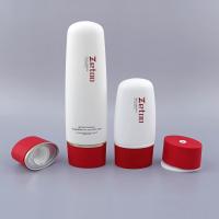 China 50ml 100ml Oval PE Cosmetic Bottle Soft Touch 40mm Center Dispensing Cap for sale