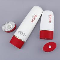 China 50ml 100ml Oval PE Cosmetic Bottle Soft Touch 40mm Center Dispensing Cap for sale