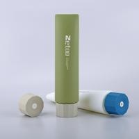 China 120ml Soft Touch PE Cosmetic Bottle with 40mm Two-Color Leather Texture Dispensing Cap for Skin Care Products for sale