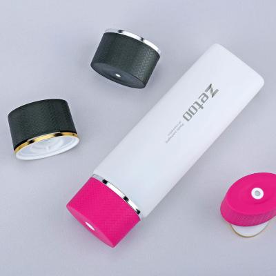 China 120ml PE Oval Sun Cream Tube with 40mm Diameter Center Dispensing Cap - Custom Cosmetic Packaging for sale