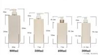 China Customized Plastic Bottles 300-800ml PET Square Bottle With Pump for sale