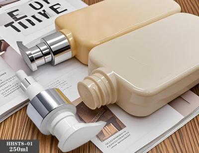 China Customized 250ml PET Plastic Bottle Square with PP Pump for Cosmetic Lotion for sale