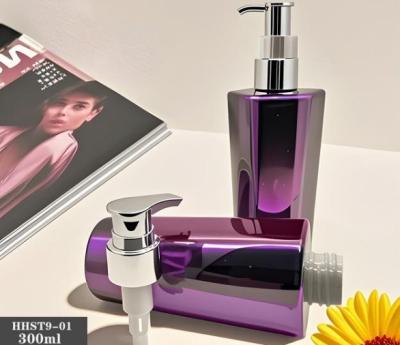 China Customized 300ml PET Plastic Bottle with PP Pump for Cosmetic Lotion Cream for sale