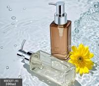 China Customized 100ml PET Plastic Square Bottle with PP Pump for Cosmetic Lotion for sale