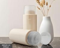 China Customized Plastic Cleansing Water Bottles 100ml PET Bottle with Press Pump for sale