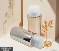 China Customized Plastic Cleansing Water Bottles 300ml PET Bottle with Press Pump for sale