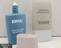China Customized 40ml PE Plastic Sunscreen Bottle with Pump for Cosmetic Lotion Cream for sale