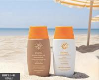 China Customized 40ml PE Plastic Sunscreen Bottle with Pump for Cosmetic Lotion for sale