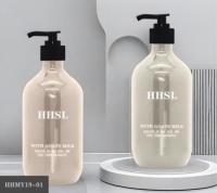China Customized Plastic Luxury Shampoo Bottles 300/500ml PET Bottle for sale