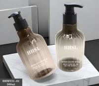 China Customized Plastic Luxury Shampoo Bottles 300ml PET Bottle for sale