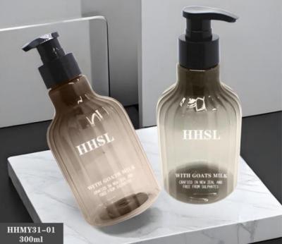 China Customized Plastic Luxury Shampoo Bottles 300ml PET Bottle for sale