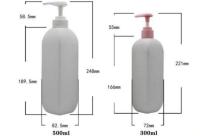China Customized Plastic Luxury Shampoo Bottles 300/500ml PE Bottle for sale