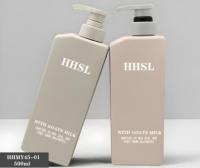 China Customized Plastic Luxury Square Shampoo Bottles 500ml PE Bottle for sale