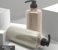 China Customized Plastic Luxury Shampoo Bottles 1000ml PET Bottle for sale