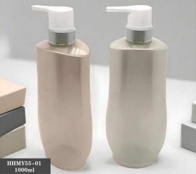 China Customized Plastic Luxury Shampoo Bottles 1000ml PET Bottle for sale
