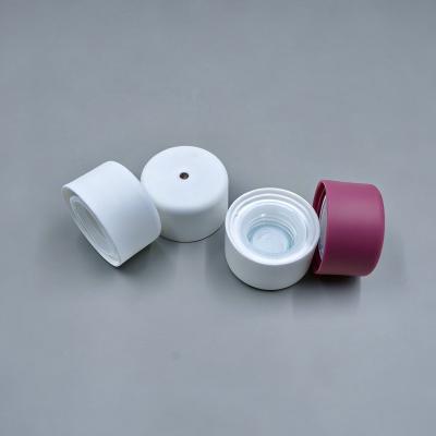 China TPE Soft Touch 45mm Center Dispensing Cap for Cosmetic Shampoo Bottles for sale