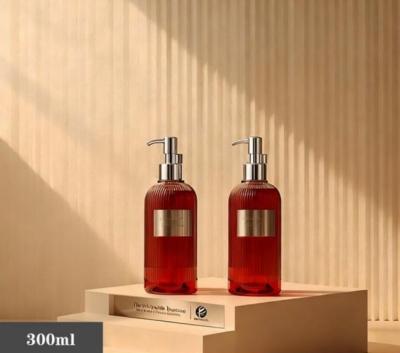 China Customized Plastic Luxury Shampoo Bottles 300ml PET Bottle for sale