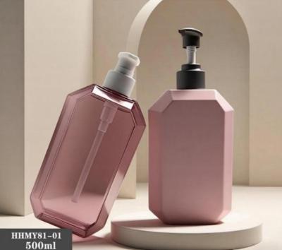 China Customized Plastic Luxury Shampoo Bottles 500ml PET Bottle for sale