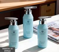 China Customized Plastic Luxury Shampoo Bottles 250ml PET Bottle for sale