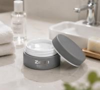 China PP/TPE Soft Touch 50ml Cosmetic Cream Jar Two Color With Luxury Stone Pattern Cap for sale