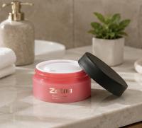 China PP/TPE Soft Touch 50ml Cosmetic Cream Jar Two Color With Luxury Stone Pattern Cap for sale