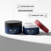 China 100ml PP Blue Color Cosmetic Jar Skincare Cream Container With Matt Cap Customized Empty Plastic Packaging Jar for sale