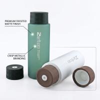 China 200ml Laser Engraved PET Skincare Bottle 45mm Matt Center Cap Premium Logo For Serum Lines Custom OEM for sale