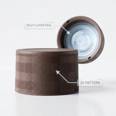 China 100ml 3D Embossed PE Cream Bottle 45mm Two Color Matt Cap Raised Logo For Anti Aging Creams Custom OEM for sale