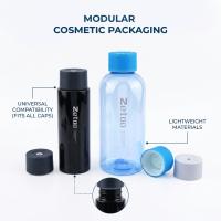 China 100ml PCR Recycled PE Eco Friendly Bottle 45mm Matt Center Cap Custom For Sustainable Beauty for sale