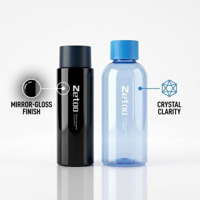 China 100ml PCR Recycled PE Eco Friendly Bottle 45mm Matt Center Cap Custom For Sustainable Beauty for sale