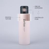 China PET 100ml Facial Serum Bottle Boston Round Center Dispensing Cap Frosted Custom Cosmetic Packaging SR-100 for sale