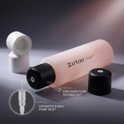 China PET 400ml Body Wash Bottle Flat Center Dispensing Cap Frosted Custom Cosmetic Packaging BW-400 for sale