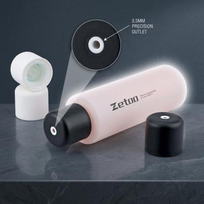 China PE 100ml Makeup Remover Bottle Oval Center Dispensing Cap Matte Custom Cosmetic Packaging MR-100 for sale