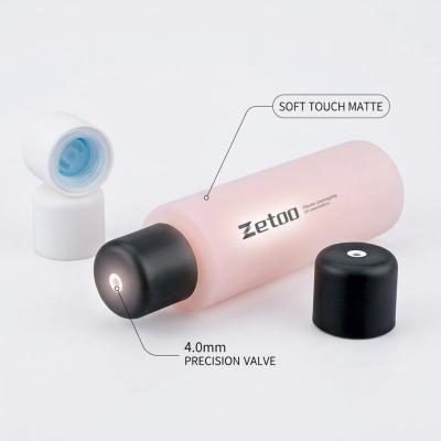 China PE 150ml Baby Lotion Bottle Boston Round Center Dispensing Cap Soft Touch Matt Custom Cosmetic Packaging BL3-150 for sale