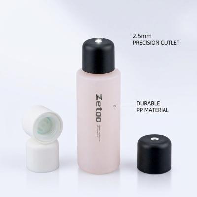 China PP 300ml Essential Oil Bottle Boston Round Center Dispensing Cap Glossy Custom Cosmetic Packaging EO2-30 for sale