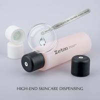 China PET 100ml Makeup Remover Bottle Square Center Dispensing Cap Frosted Custom Cosmetic Packaging MR2-100 for sale